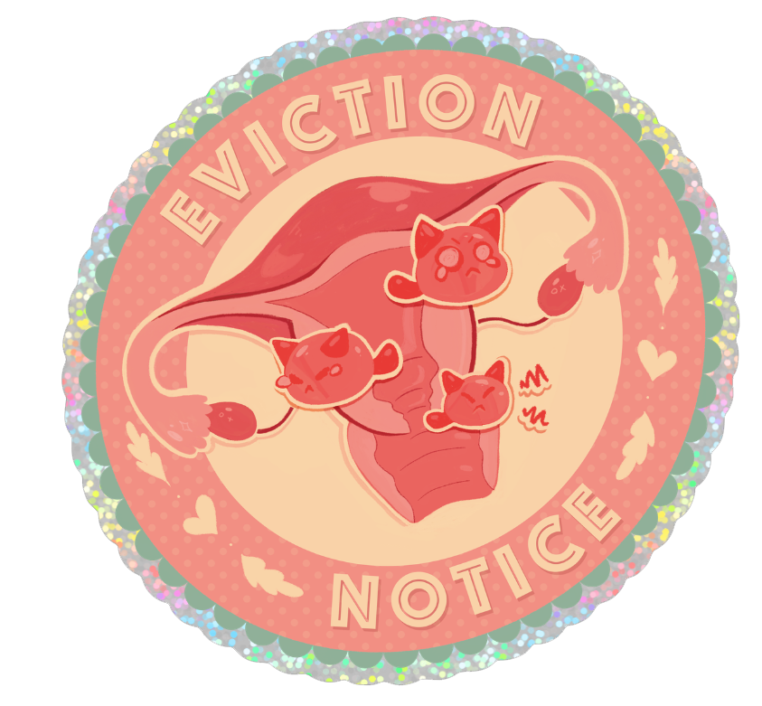 FUNDRAISER: Eviction Notice Holographic Sticker – KityCrylics